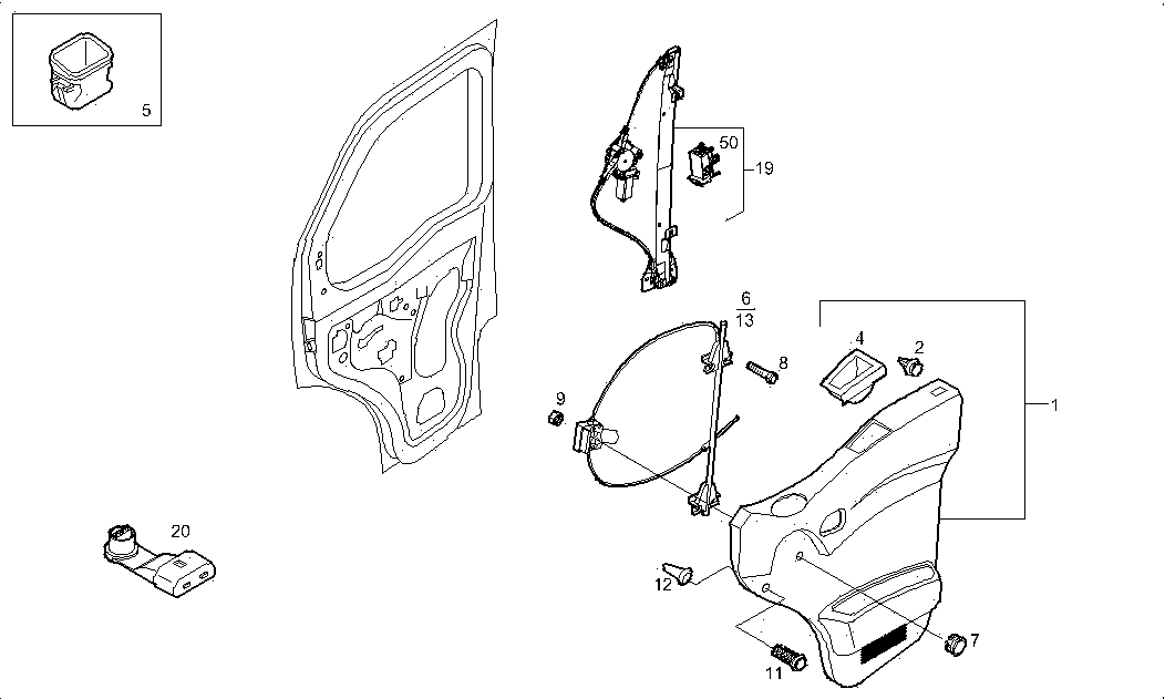 500339322 PANNELLO INTERNO PORTA DESTRA IVECO DAILY S 2000 35C 35S 40C ...
