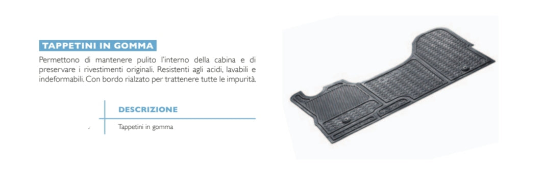 25827 TAPPETI IN GOMMA IVECO DAILY DAL 2014 IN PRODUZIONE – Ricambi ...