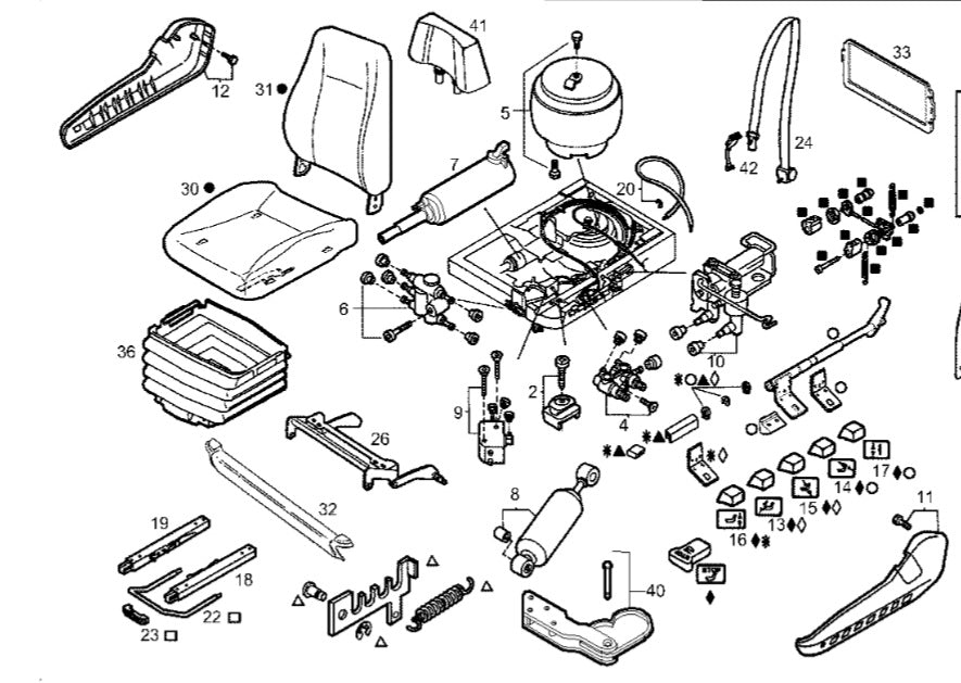 93161575 KIT VALVOLA SEDILE IVECO EUROSTAR EUROTECH EUROCARGO EUROTRAK ...