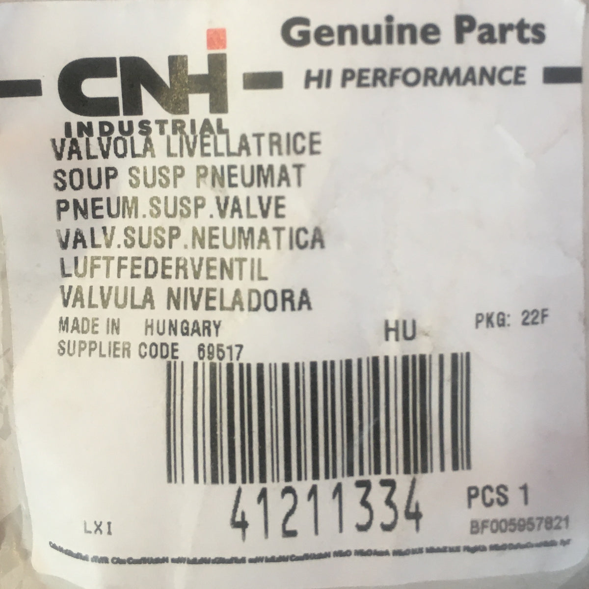 41211334 VALVOLA LIVELLATRICE CABINA IVECO STRALIS TRAKKER EUROSTAR EU ...